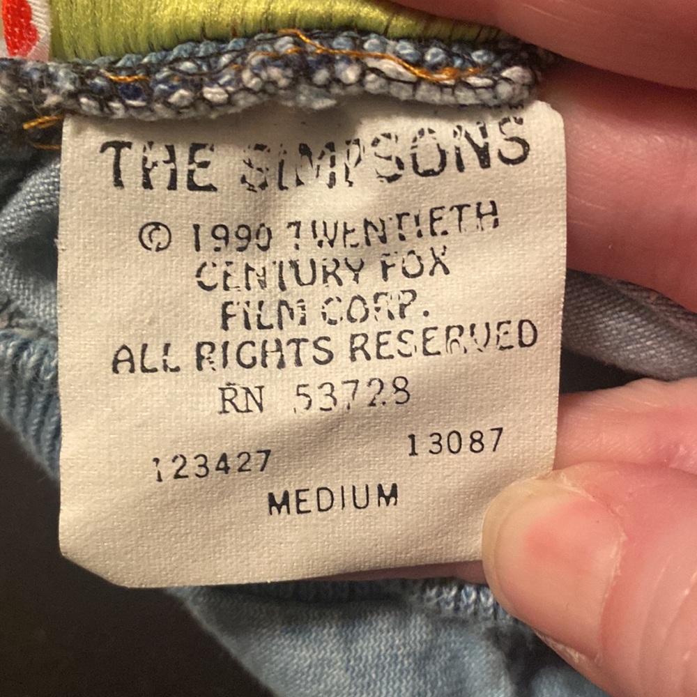 Vintage 1990 Bartman, The Simpsons, Demin Top - Gem